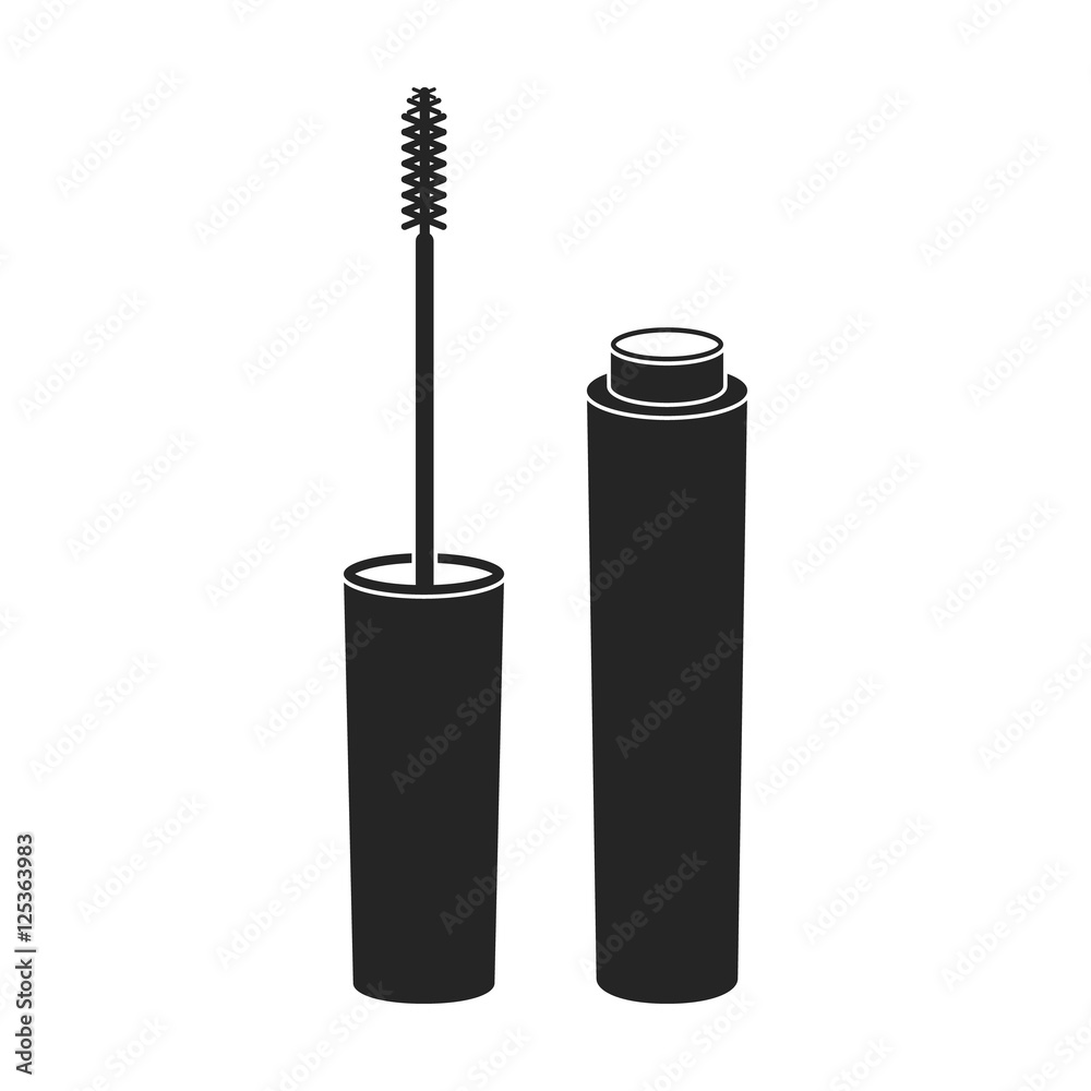 Mascara icon in black style isolated on white background. Make up ...