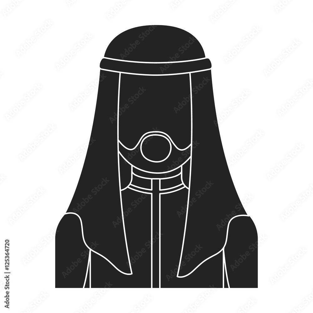 Sheikh icon in black style isolated on white background. Arab Emirates ...