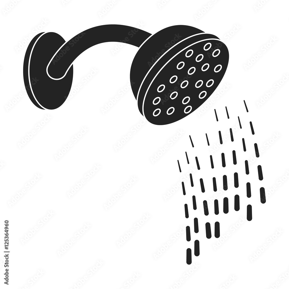 Shower icon in black style isolated on white background. Hotel symbol ...