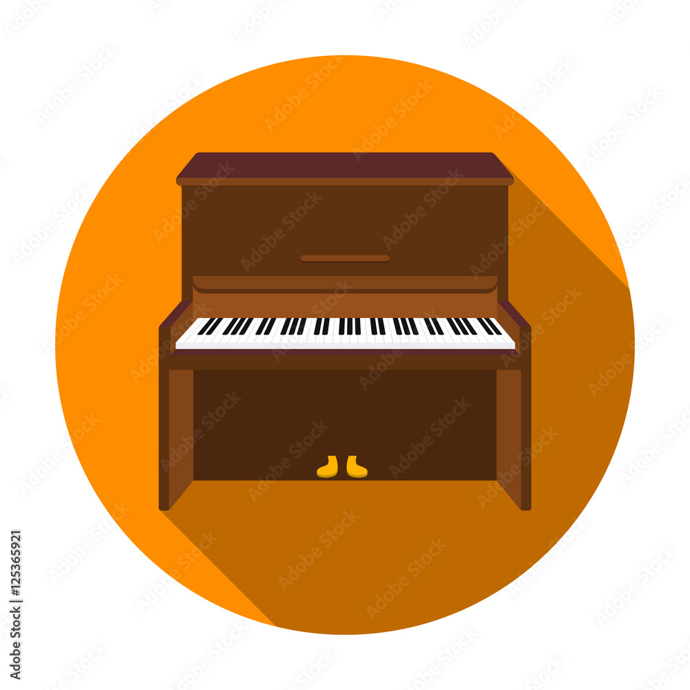 Piano icon in flat style isolated on white background. Musical ...
