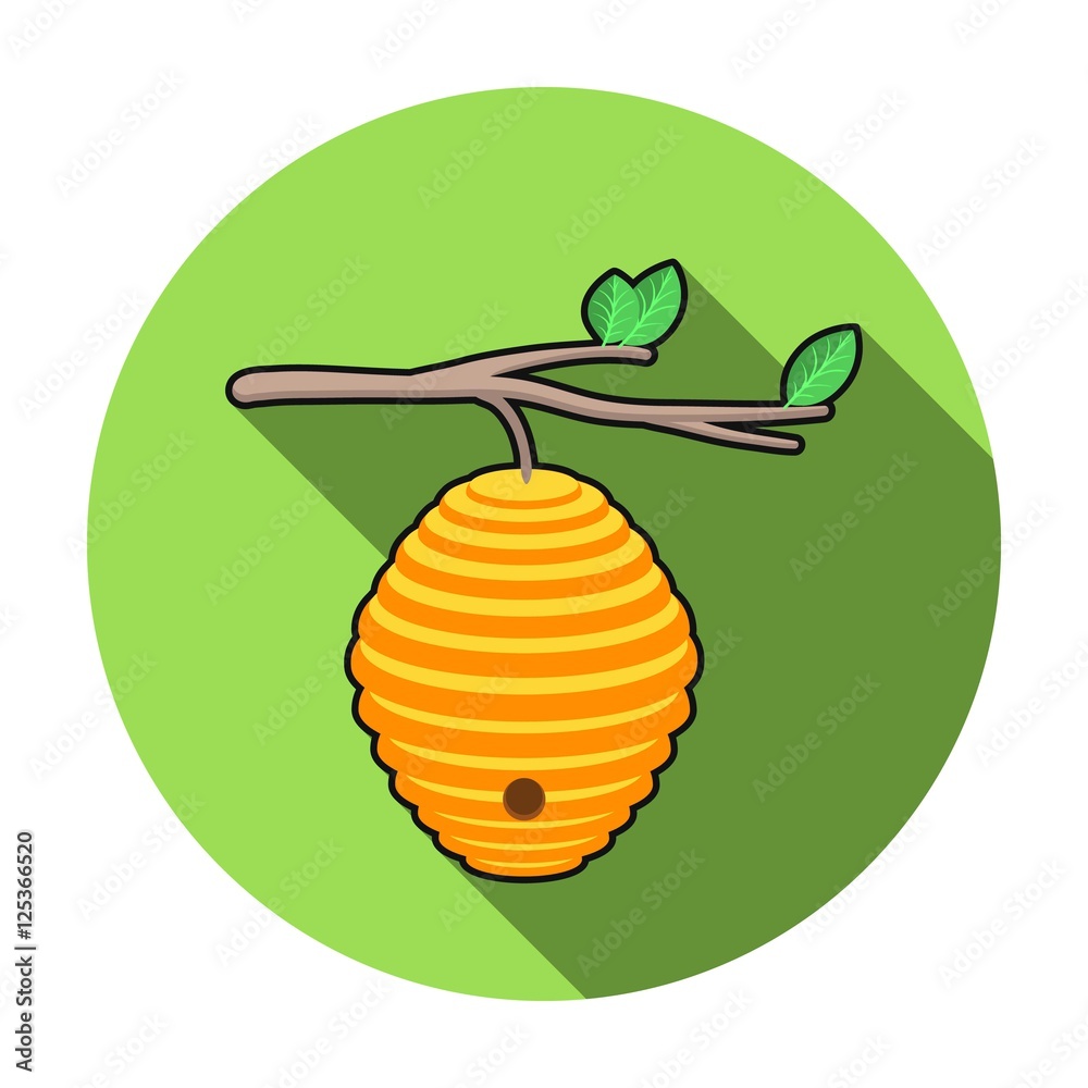 Beehive icon in flat style isolated on white background. Apairy symbol ...
