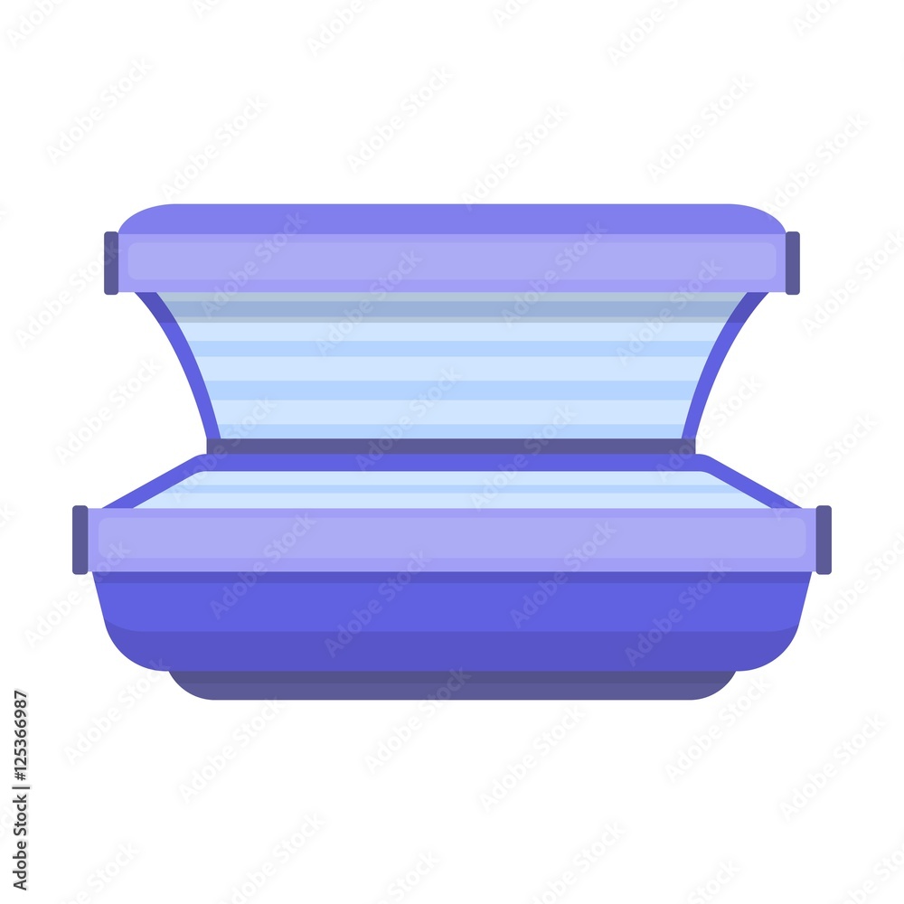 Tanning bed icon in cartoon style isolated on white background. Skin ...