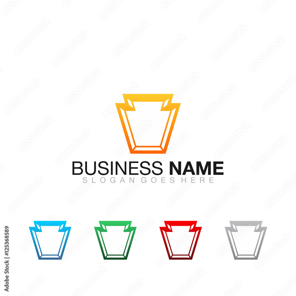 Keystone Shape Colorful - Vector Logo Icon Stock Vector | Adobe Stock