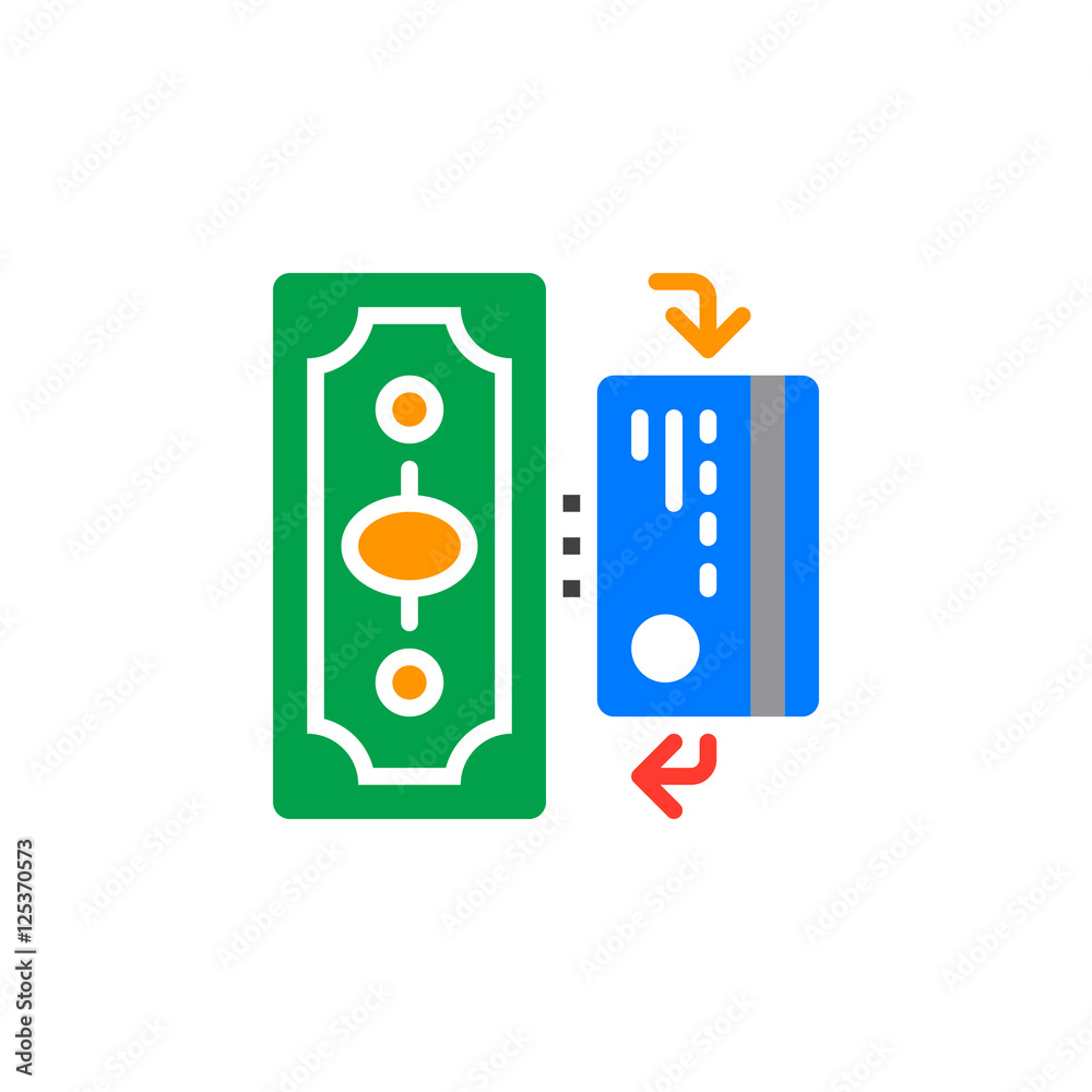 Cash and Cashless Payments icon vector, filled flat sign, solid ...