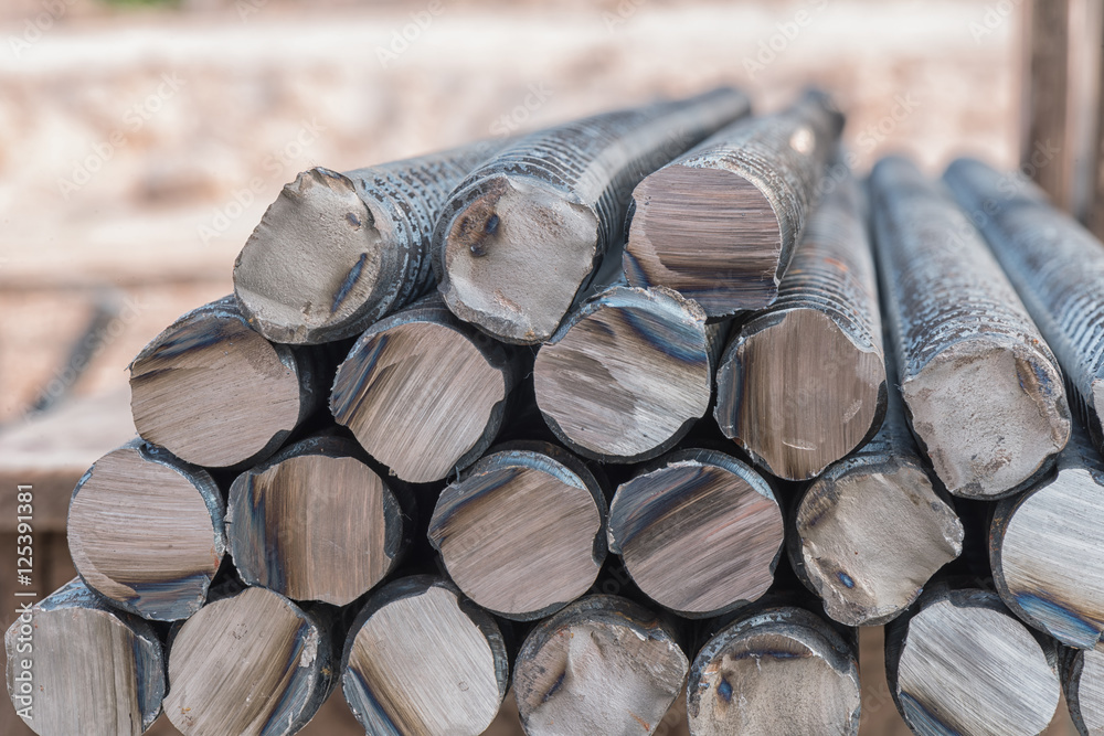 Cross section rebar or Division rebar used in construction concrete ...
