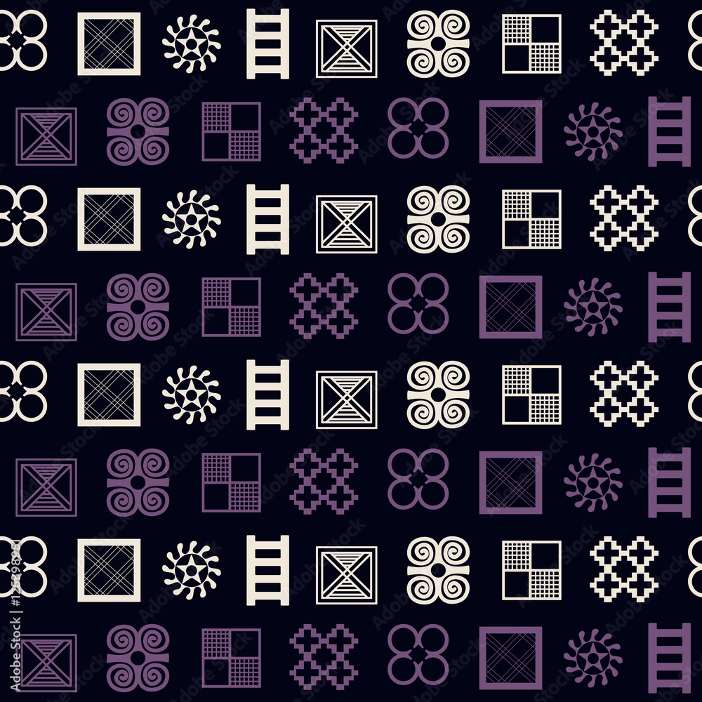seamless pattern with adinkra symbols for your design Stock Vector ...