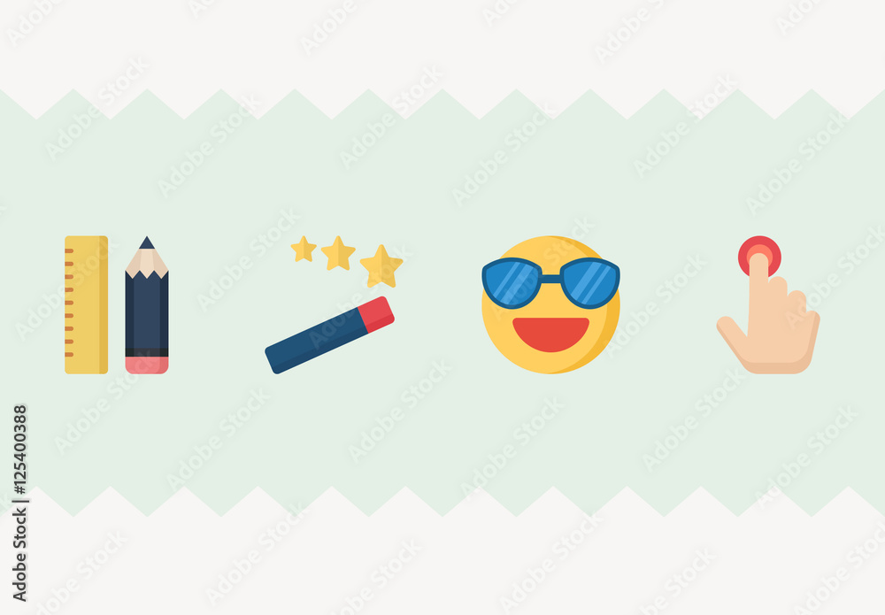 20 Actions and Emoticons Icons Stock Template | Adobe Stock
