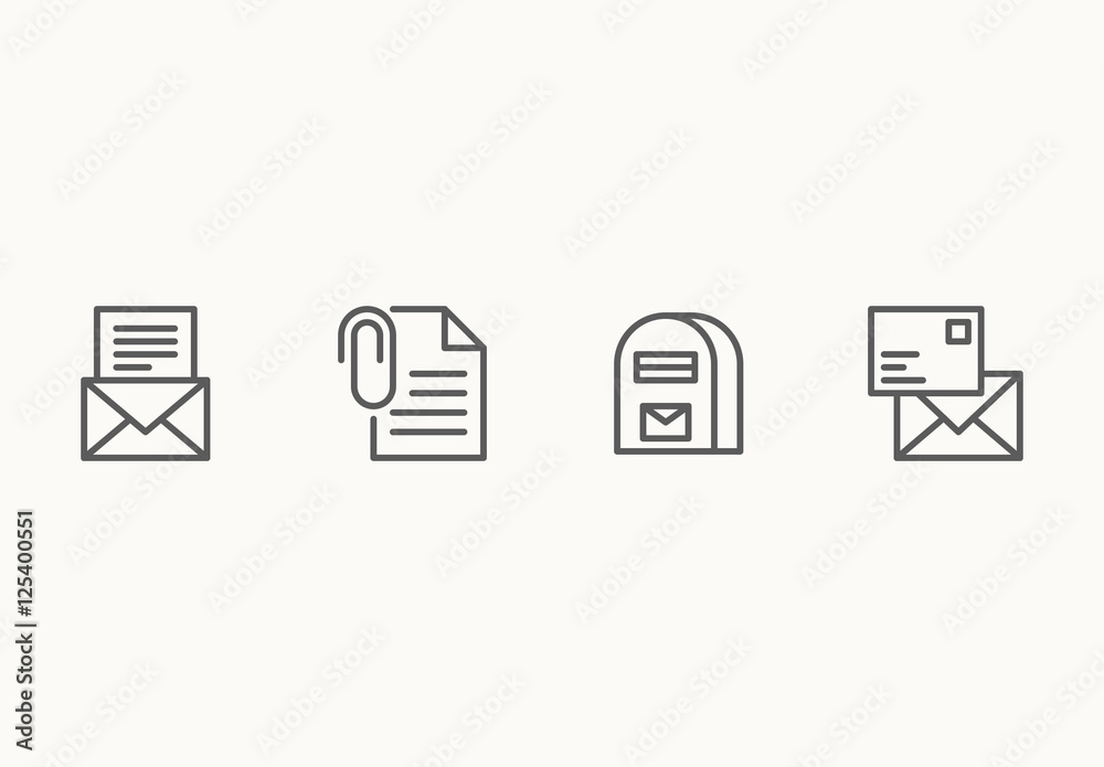35 Minimalist Mail and Email Icons Stock Template | Adobe Stock