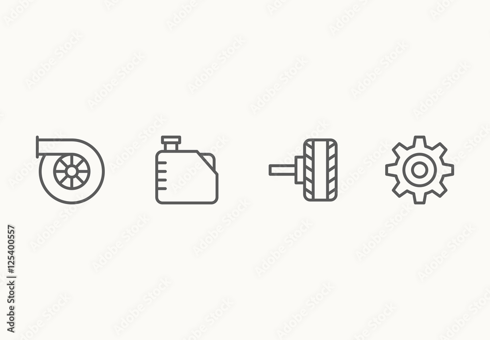 35 Minimalist Auto Mechanics Icons Stock Template | Adobe Stock