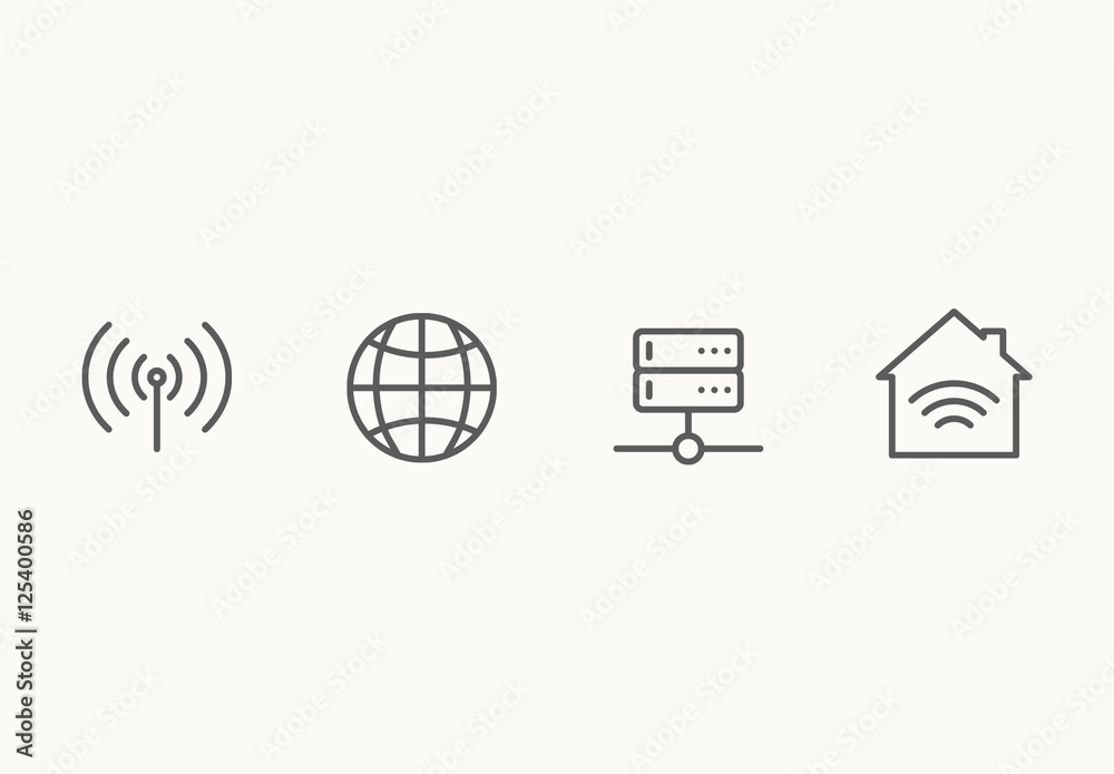40 Minimalist Networking Icons Stock Template | Adobe Stock