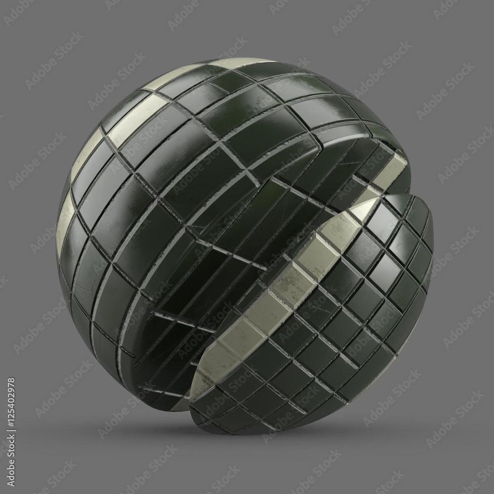Green ceramic wall tiles Stock 3D asset | Adobe Stock
