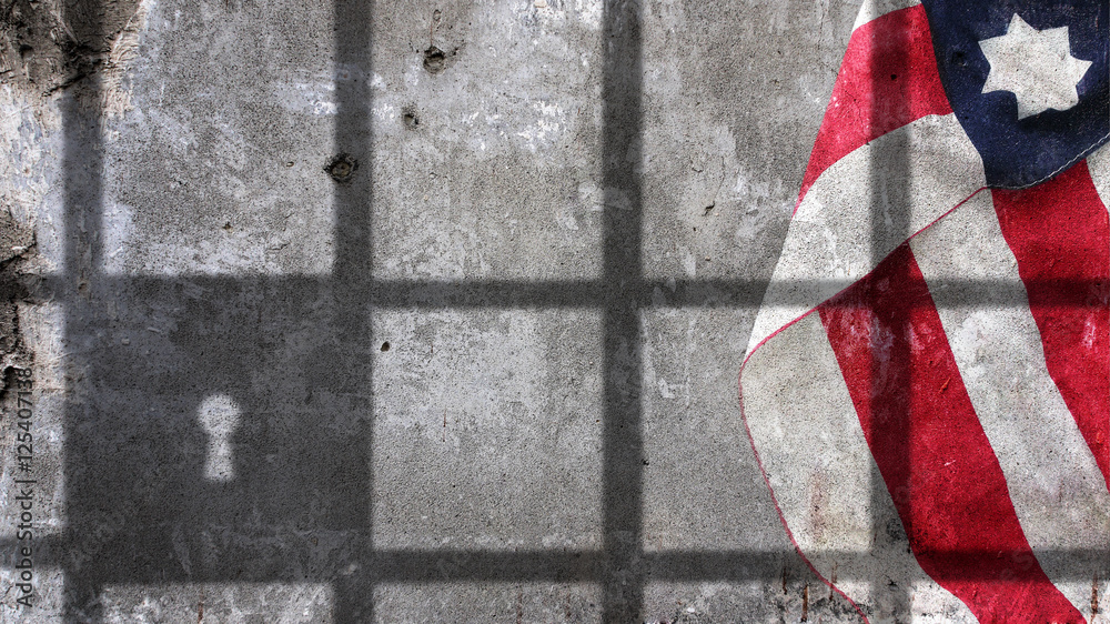 Usa Flag Under Jail Bars Stock Photo | Adobe Stock