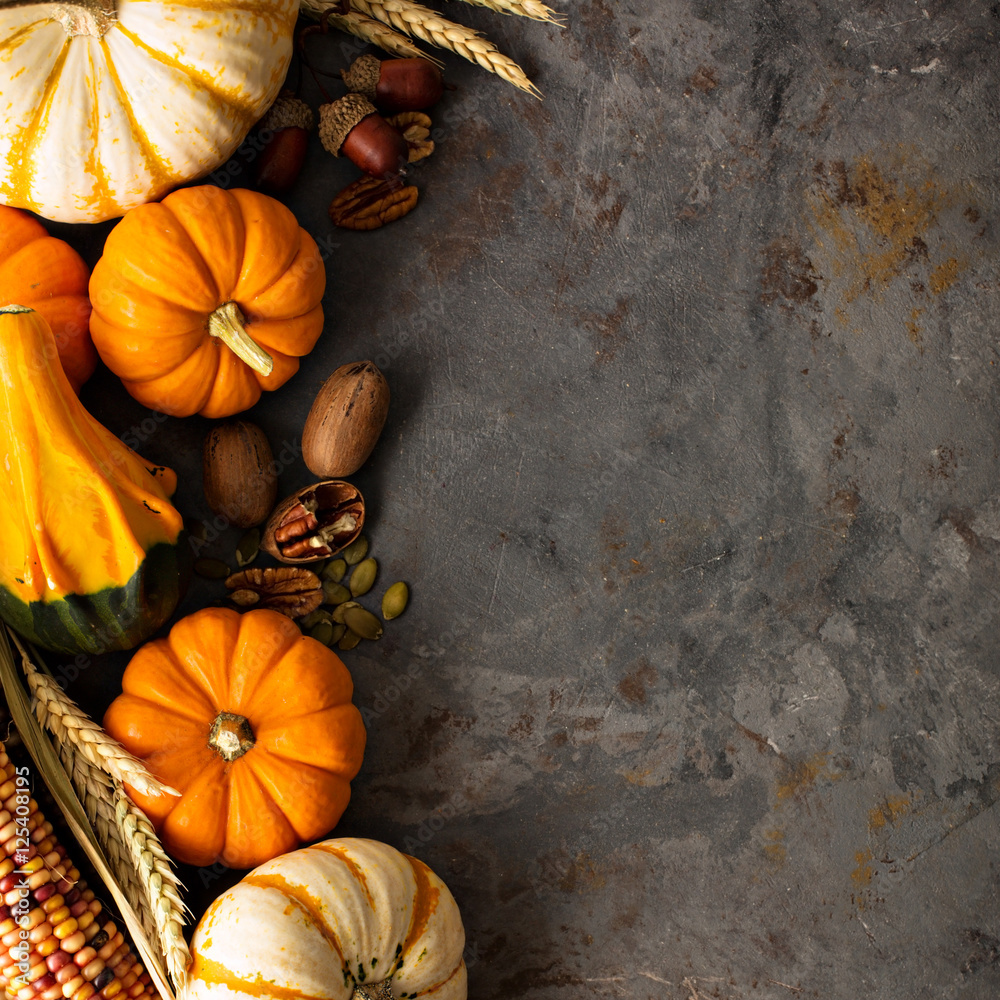Fall background with pumpkins Stock Photo | Adobe Stock