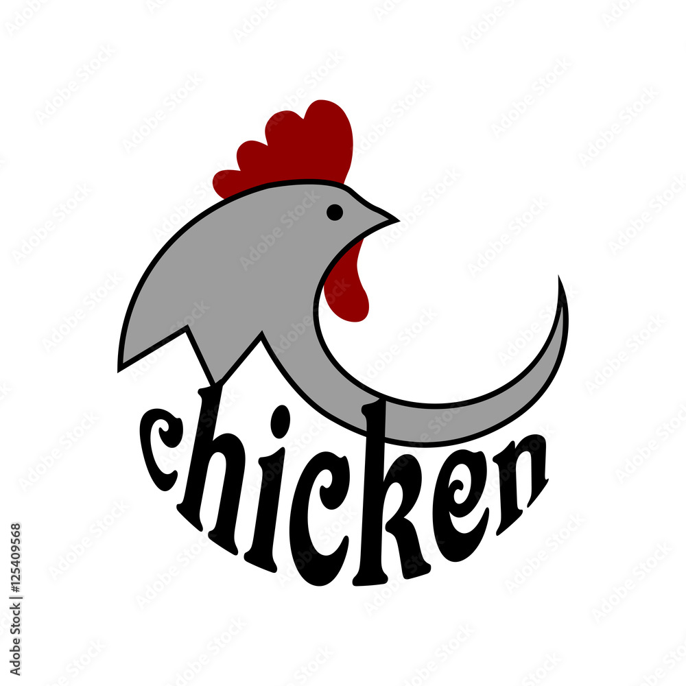 Chicken sign for the creation of the character of meat with wings or ...