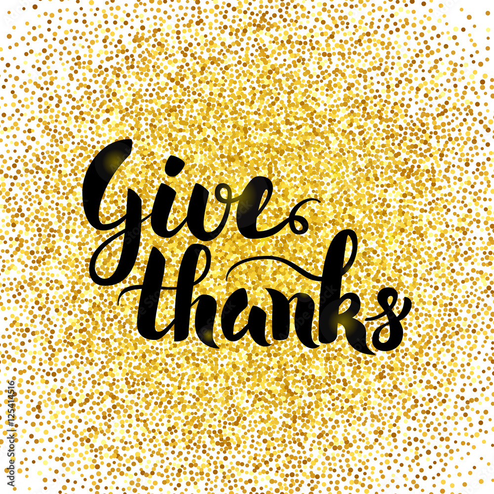 Give Thanks Gold Greeting Card Stock Vector | Adobe Stock