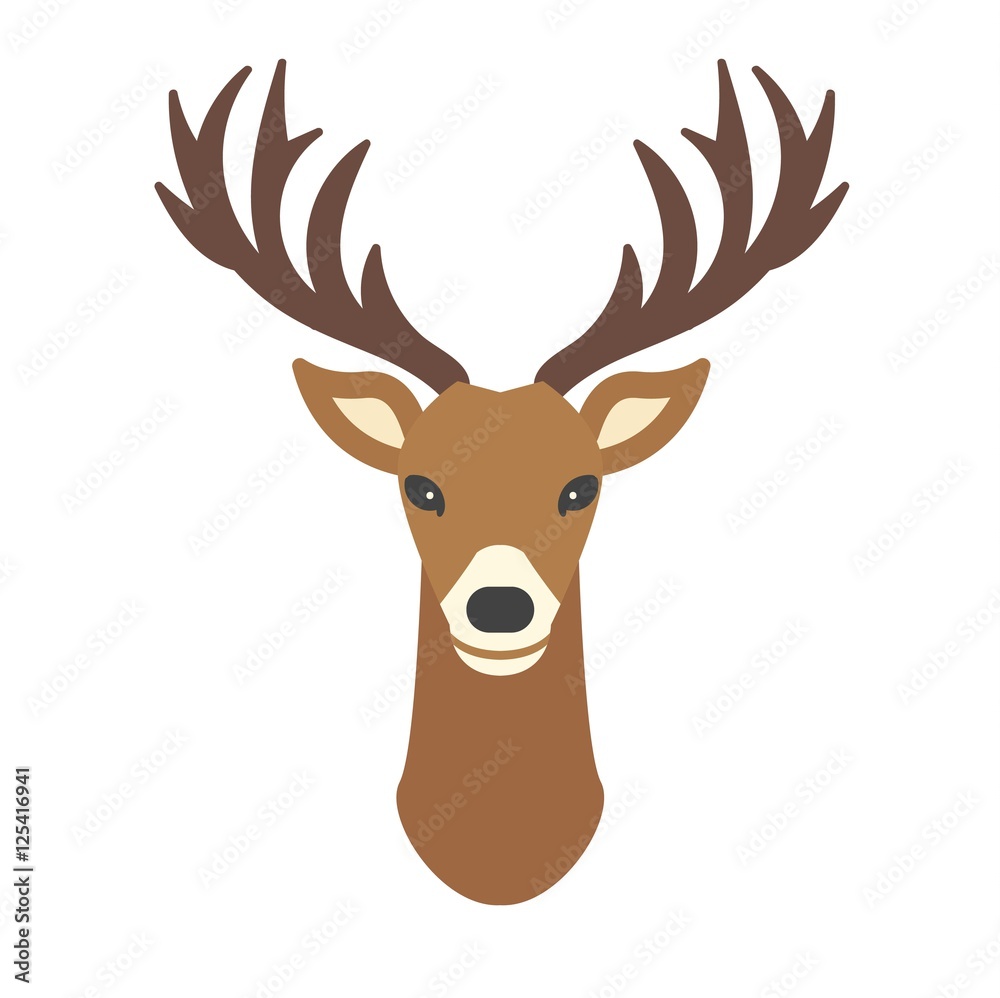 Cartoon deer head vector animal Stock Vector | Adobe Stock