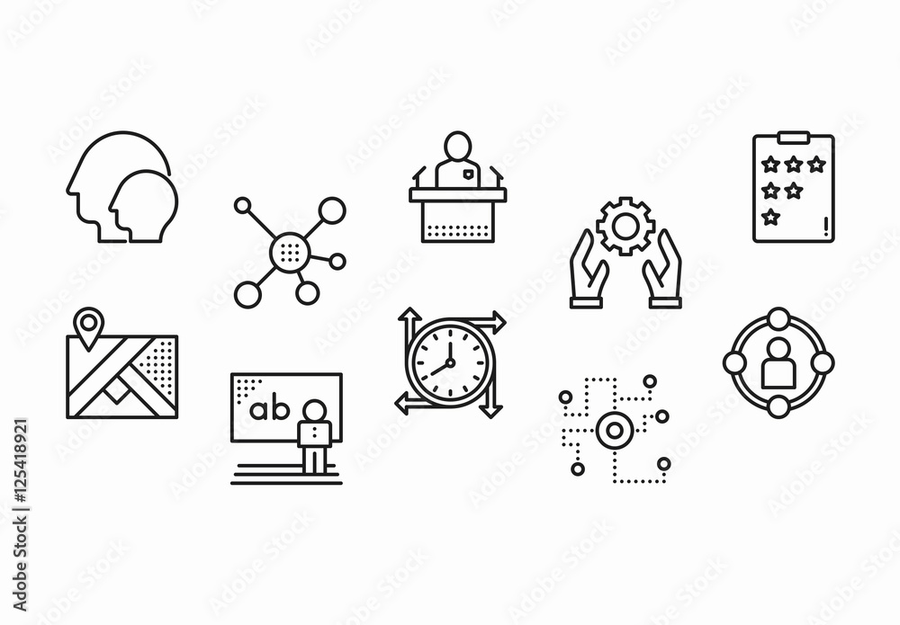 30 Black and White Communication Icons Stock Template | Adobe Stock