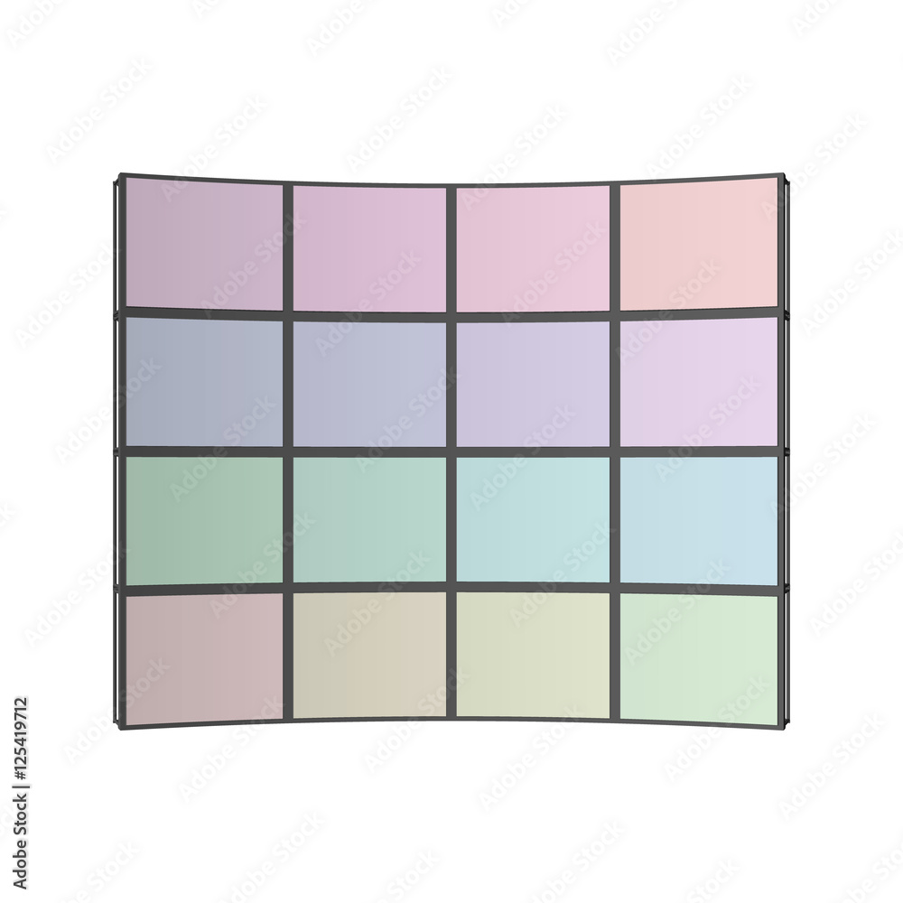 Video Wall. 3d Vector colorful illustration. Front view. Stock Vector ...