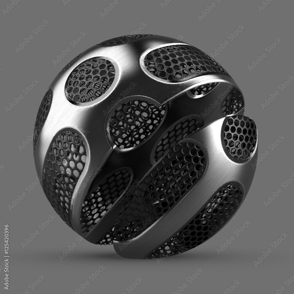 Gray futuristic grid metal Stock 3D asset | Adobe Stock