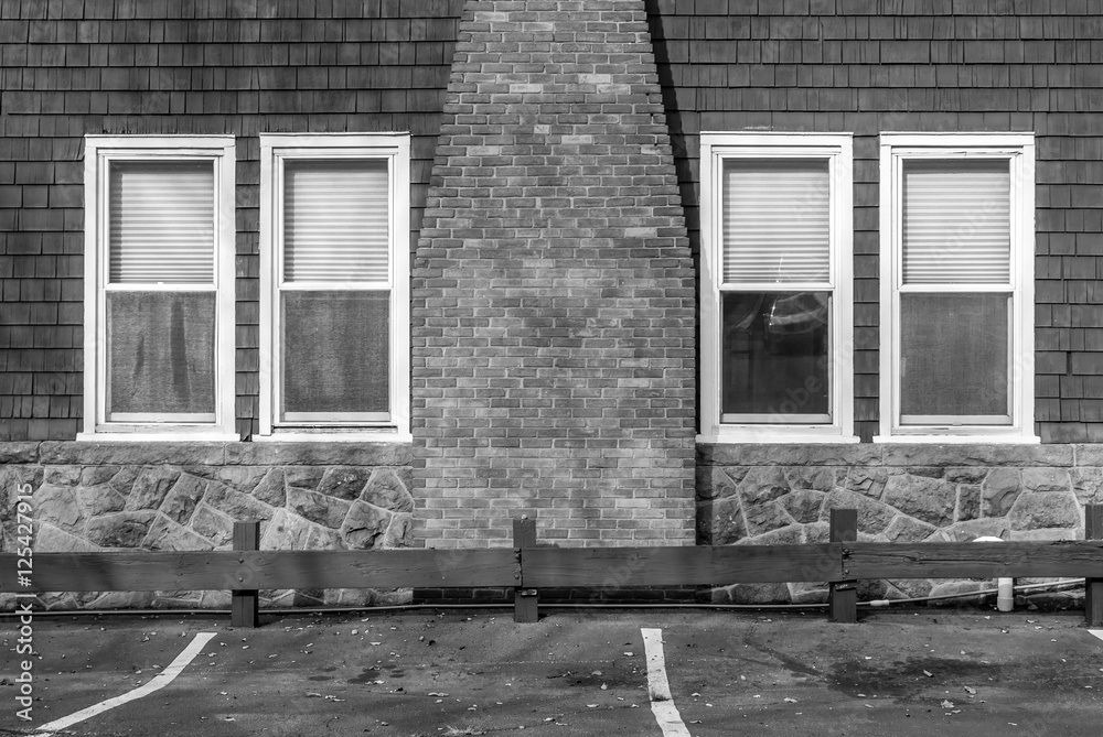 Isolated External Brick Chimney Wall Windows Framing Brick Smoke Stack Chimney Brick And Stone