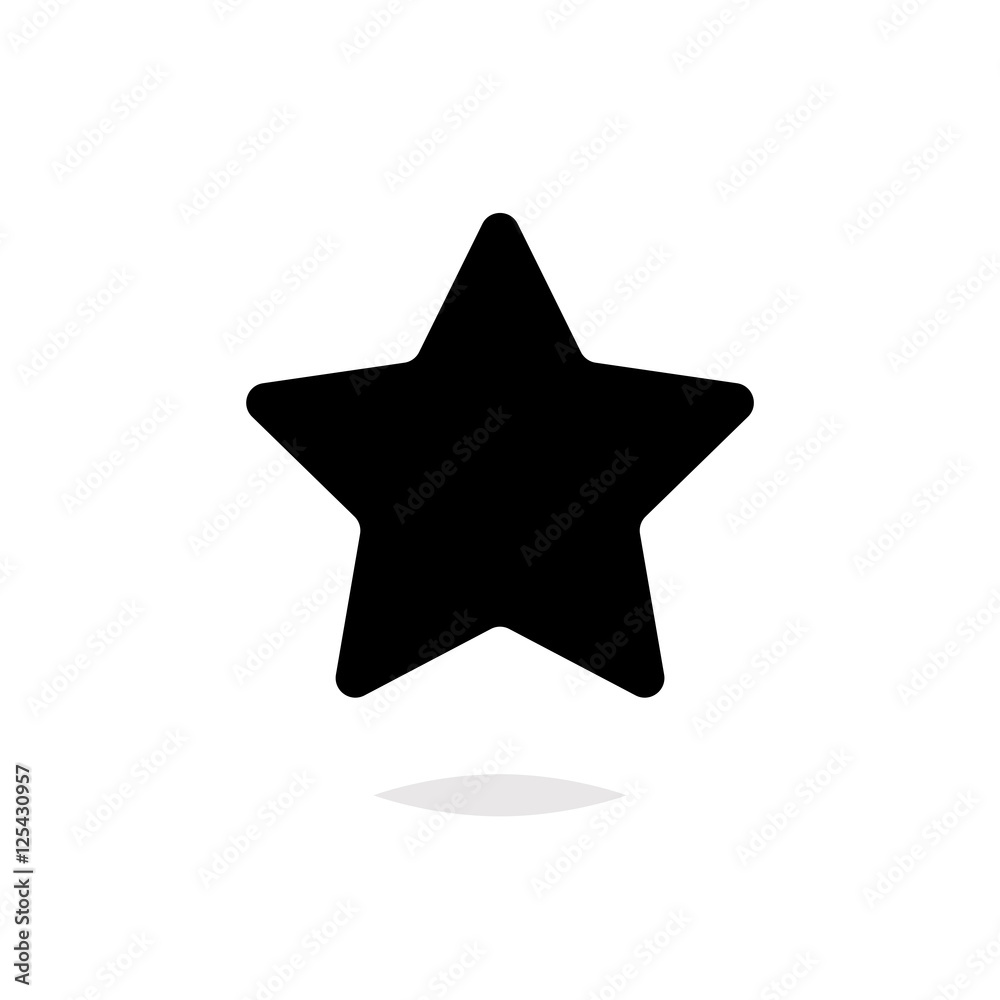 Star icon with rounded edges isolated Stock Vector | Adobe Stock