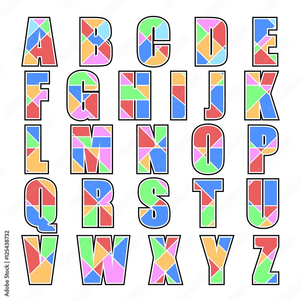 Mosaic Alphabet Set Stock Vector | Adobe Stock