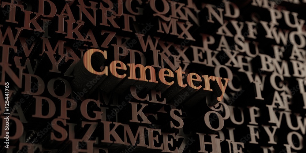 Cemetery - Wooden 3D rendered letters/message. Can be used for an ...