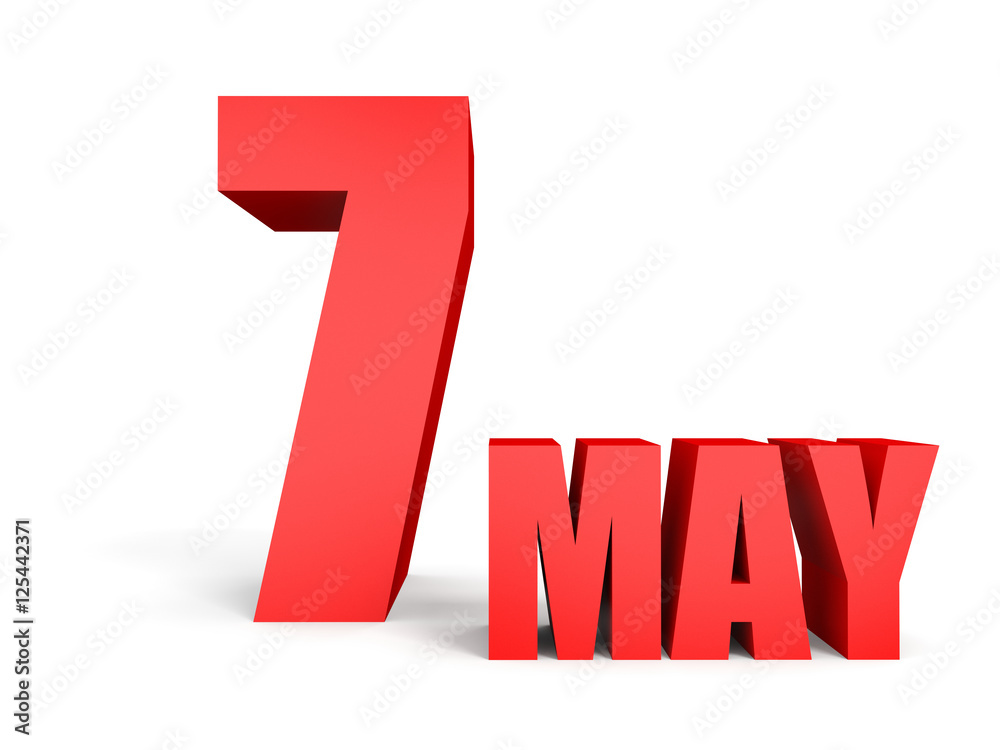 May 7. Text on white background. Stock-Illustration | Adobe Stock