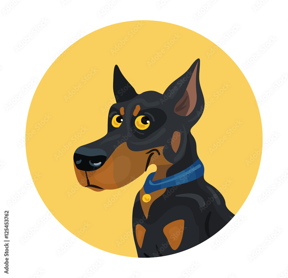 Vector cartoon doberman dog Stock Vector | Adobe Stock