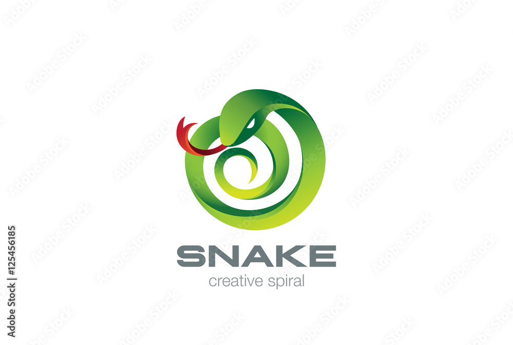 Snake Logo circle shape design vector. Viper Logotype icon Stock Vector ...