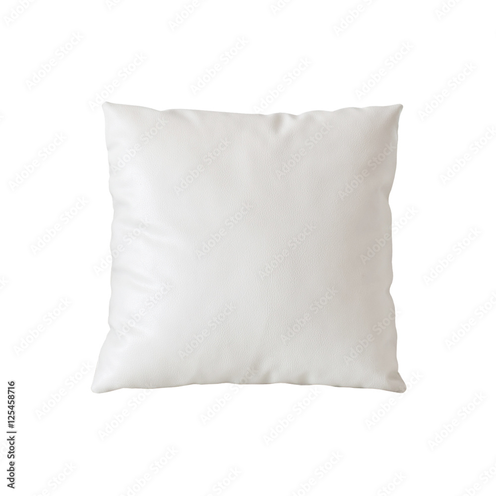 Blank white square pillow Stock Photo | Adobe Stock