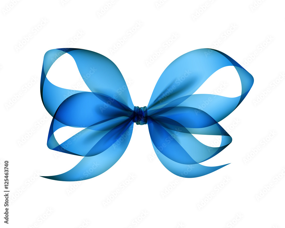 Vector Light Blue Azure Transparent Bow Top View Isolated on White ...
