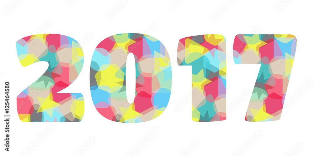 2017 year colorful abstract isolated symbol on white background Stock ...