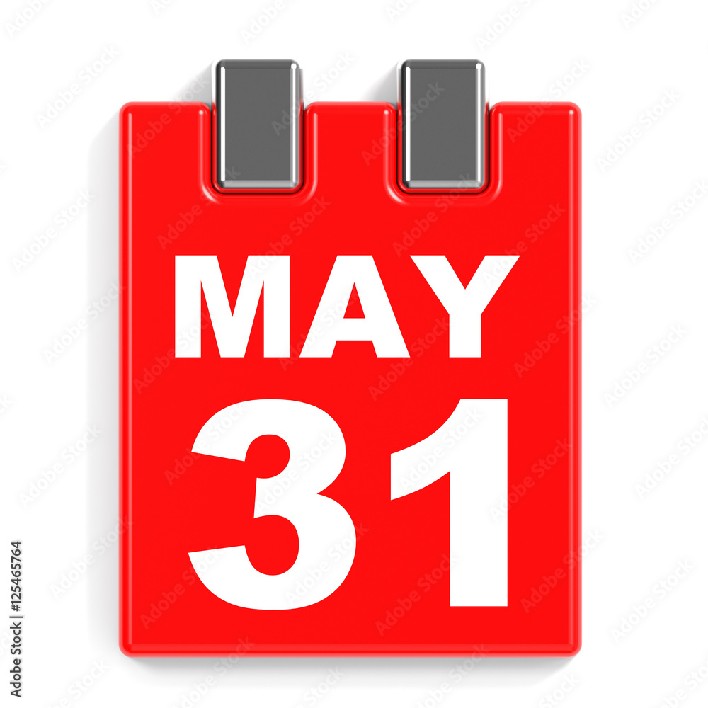 May 31. Calendar on white background. Stock Illustration | Adobe Stock