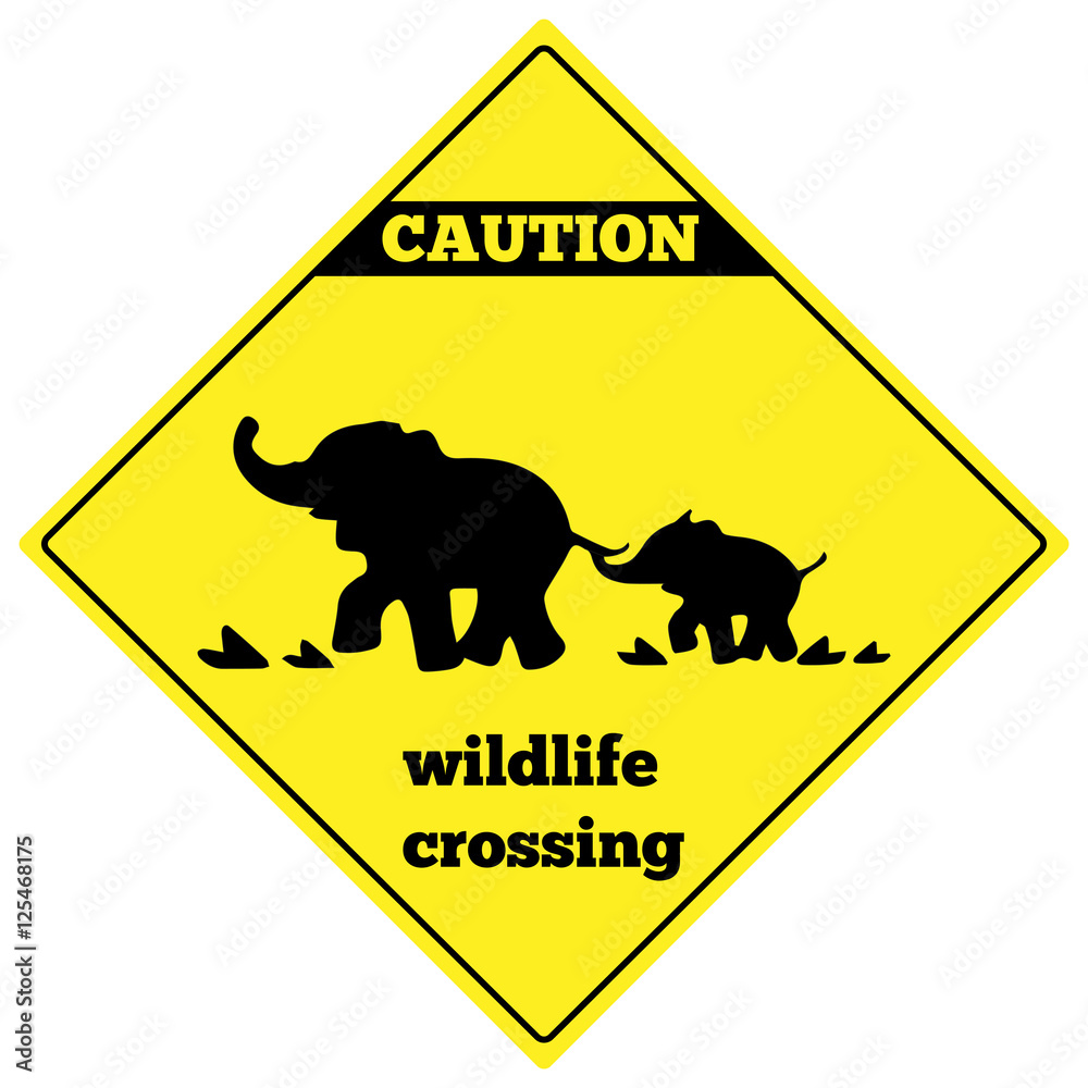 Beware elephant traffic sign. Elephant warning traffic sign. Warning ... Beware elephant traffic sign. Elephant warning traffic sign. Warning ...