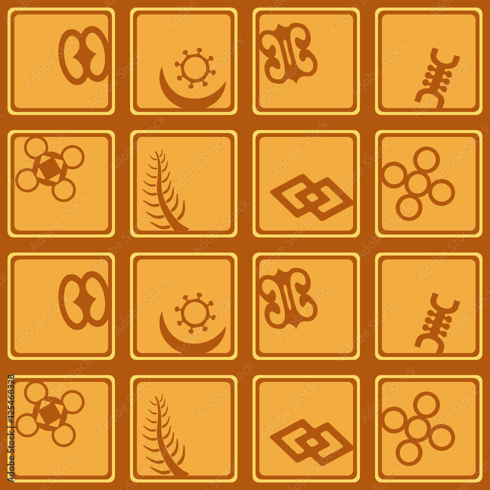 seamless pattern with adinkra symbols for your design Stock Vector ...