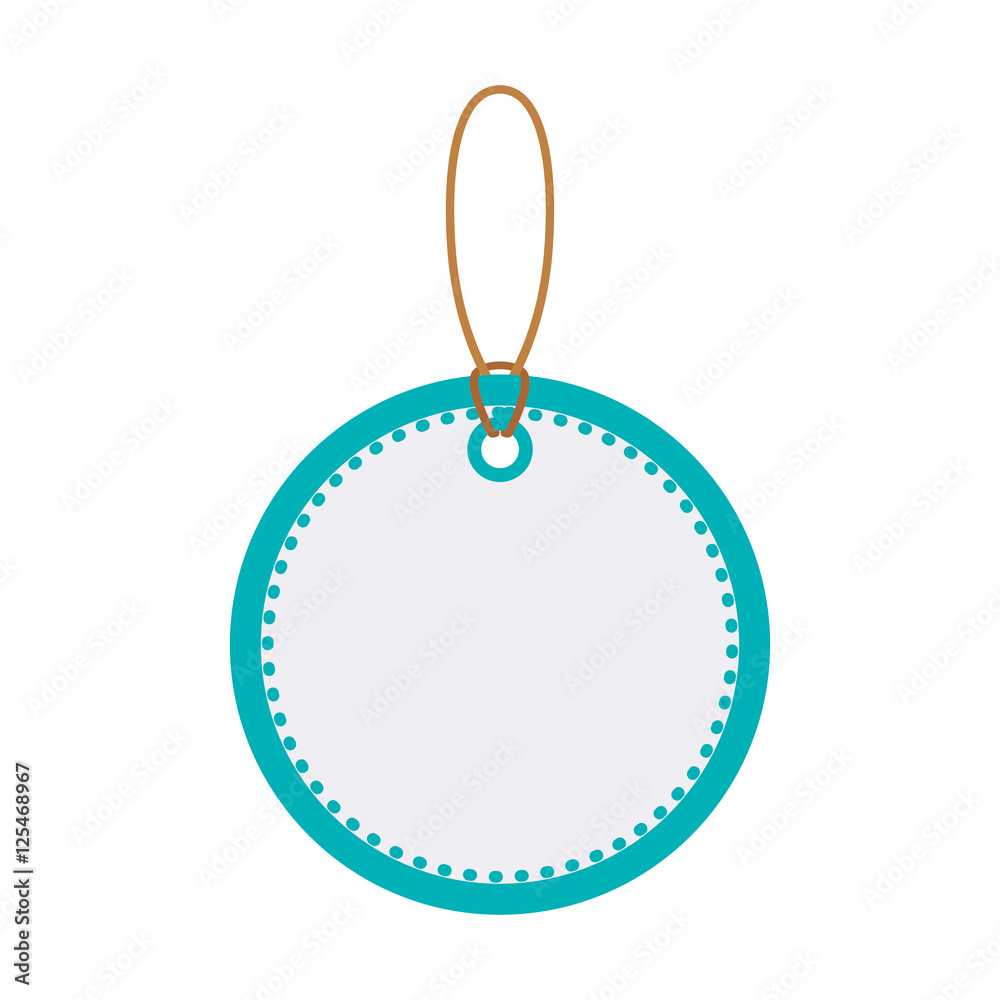 blue and white price circular tag template icon over white background ...