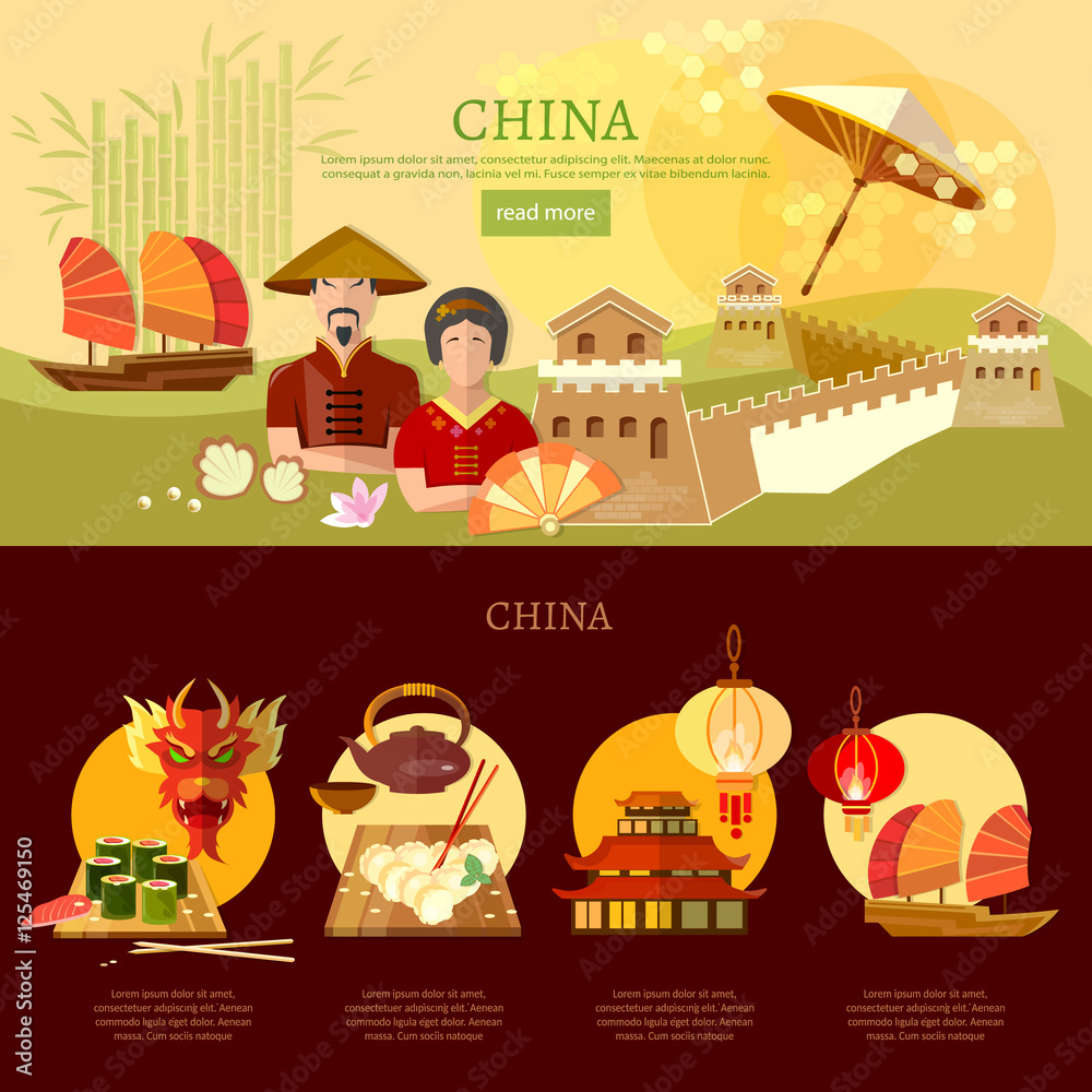 China infographics, chinese traditions and culture Stock Vector | Adobe ...