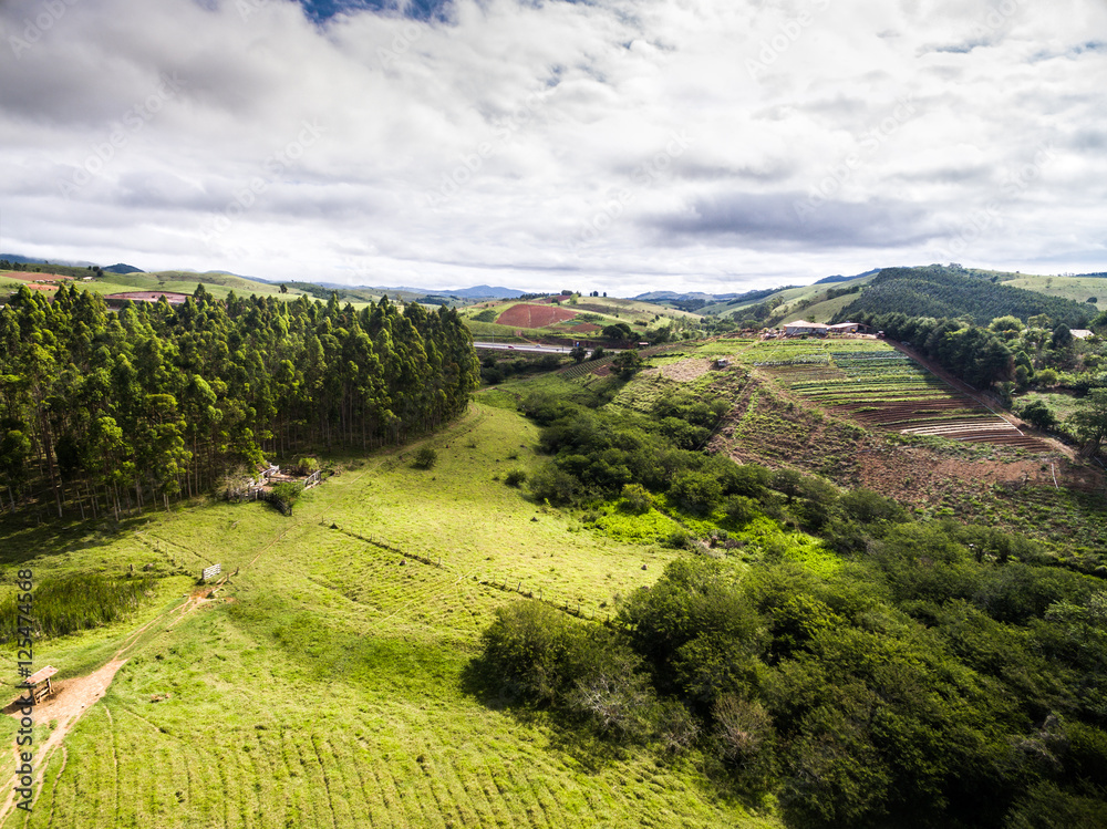 Aerial View of Farm - Brazilian Countryside Stock Photo | Adobe Stock