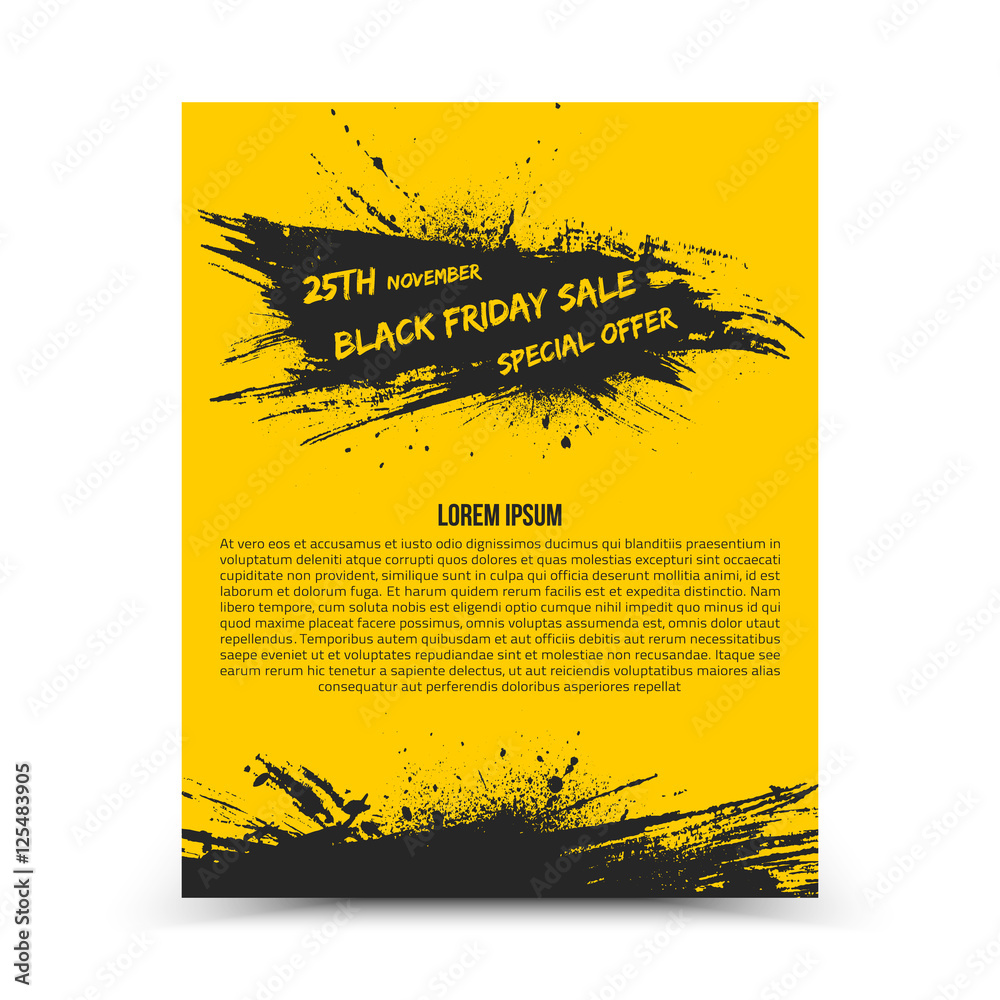 Vector isolated yellow flyer design template Black Friday Sale ...