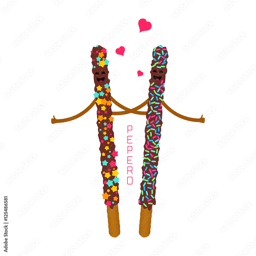 Pepero poster design template with South Korean chocolate sticks ...