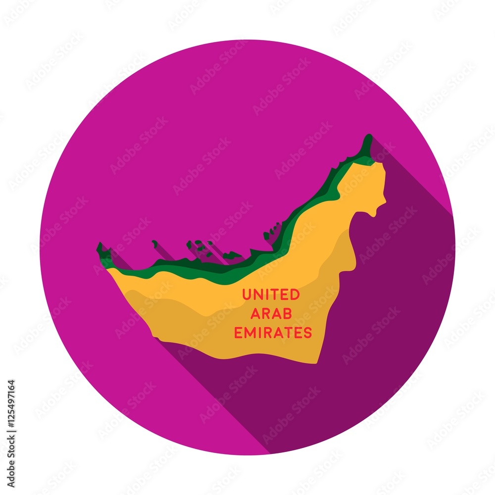 Territory of United Arab Emirates icon in flat style isolated on white ...