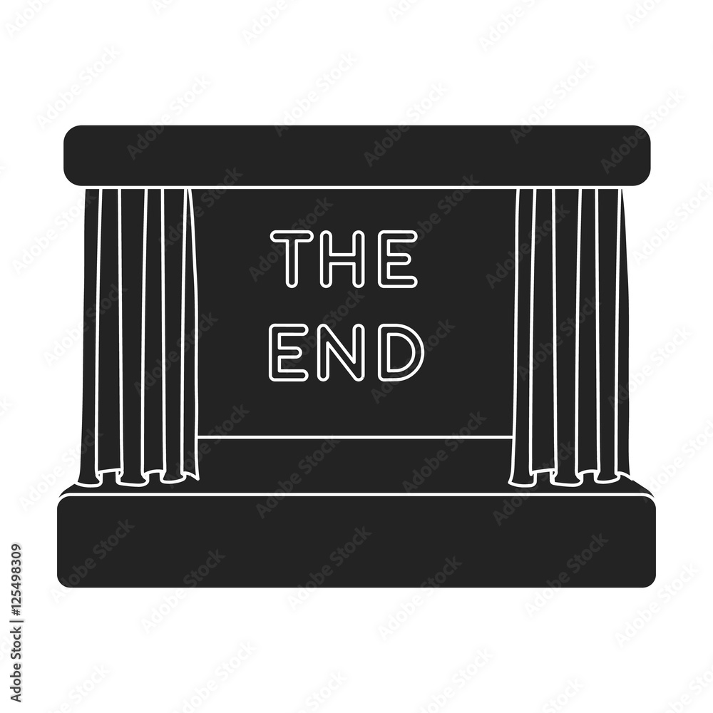 Movie screen icon in black style isolated on white background. Films ...