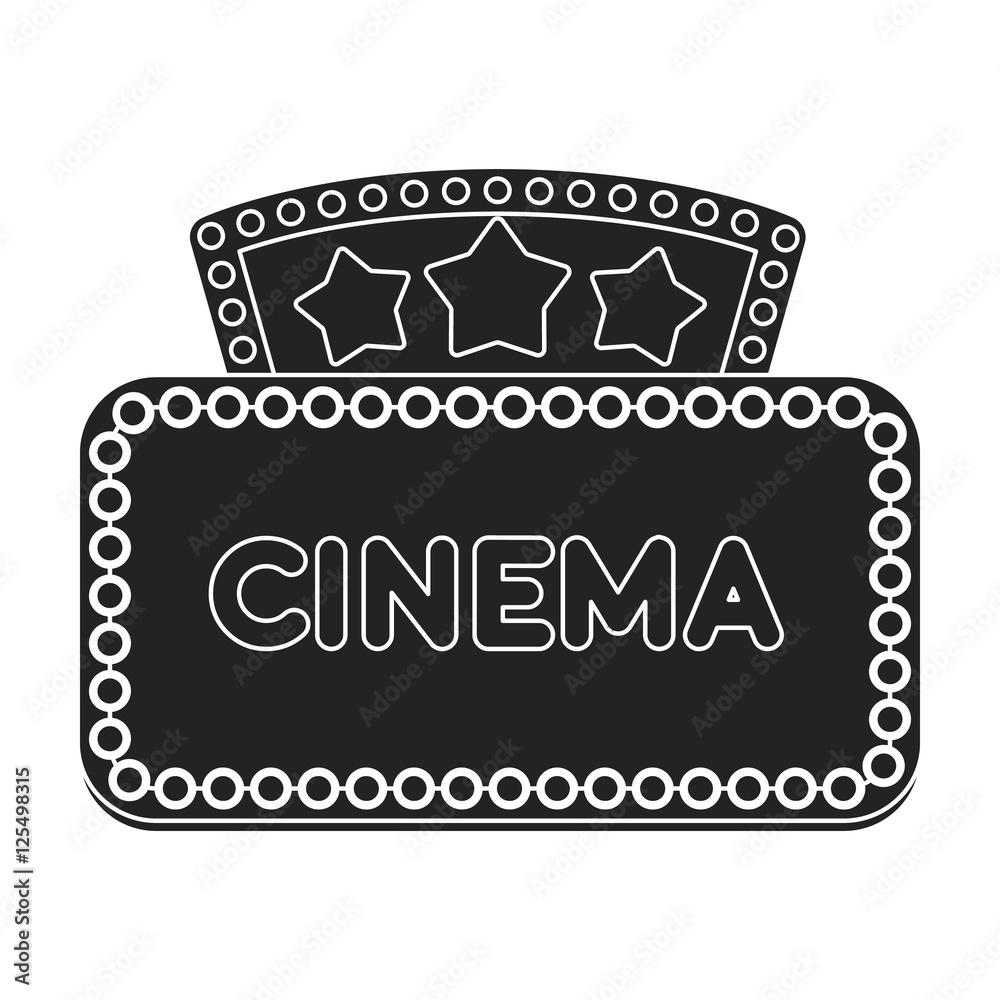 Cinema signboard icon in black style isolated on white background ...