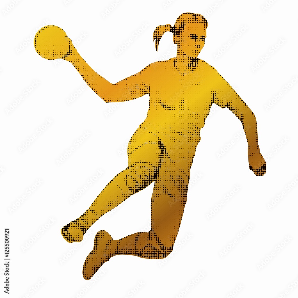 Silhouette woman handball player. vector drawing Stock Vector | Adobe Stock