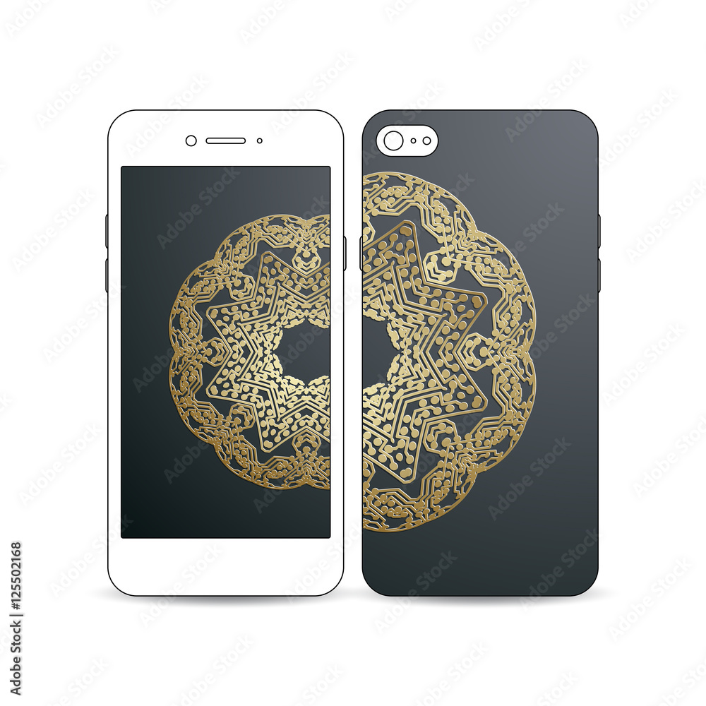 Mobile smartphone with an example of the screen and cover design ...