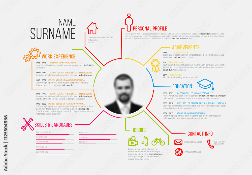 Resume Layout - Landscape 2 Stock Template | Adobe Stock