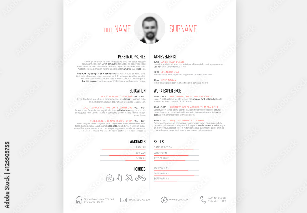 Resume Layout - Portrait 2 Stock Template | Adobe Stock
