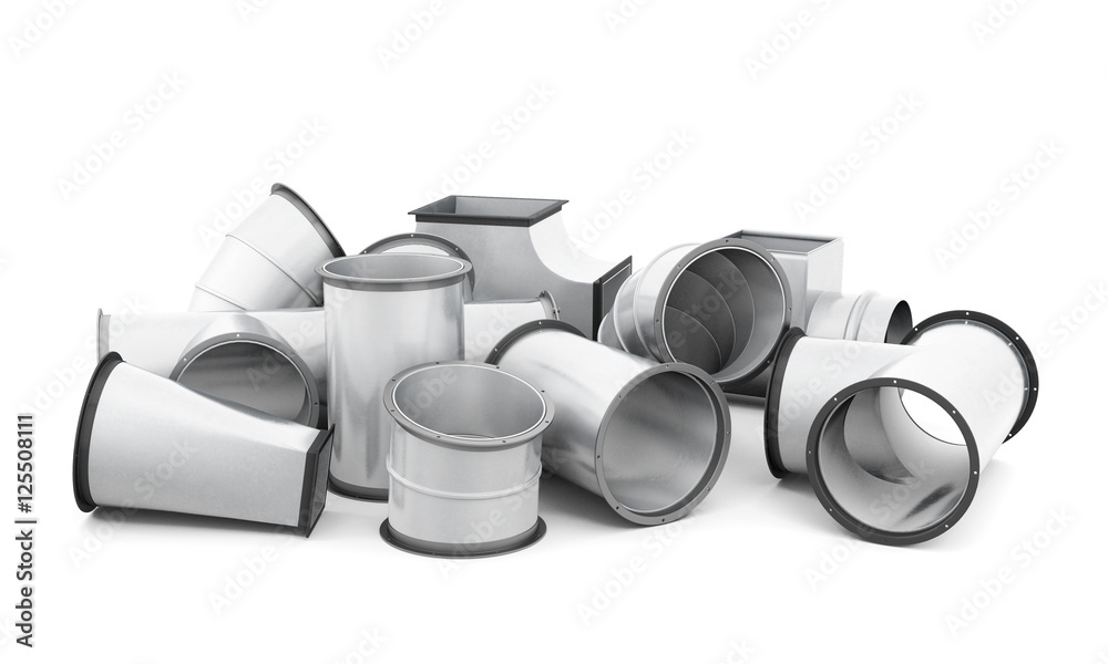Pipe fittings isolated on a white background. 3d rendering Stock ...