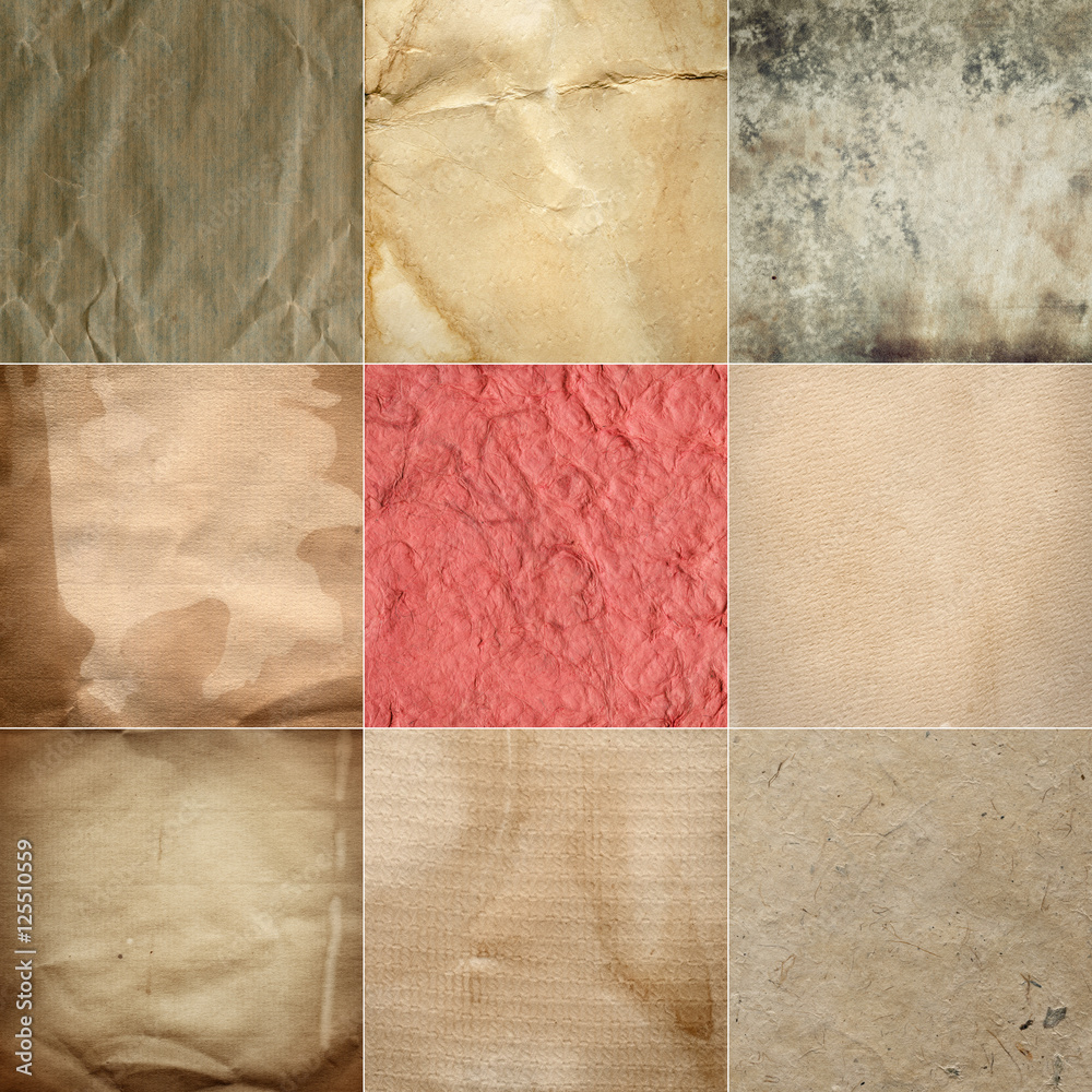 Collection of old grunge crumpled paper textures Stock Photo | Adobe Stock